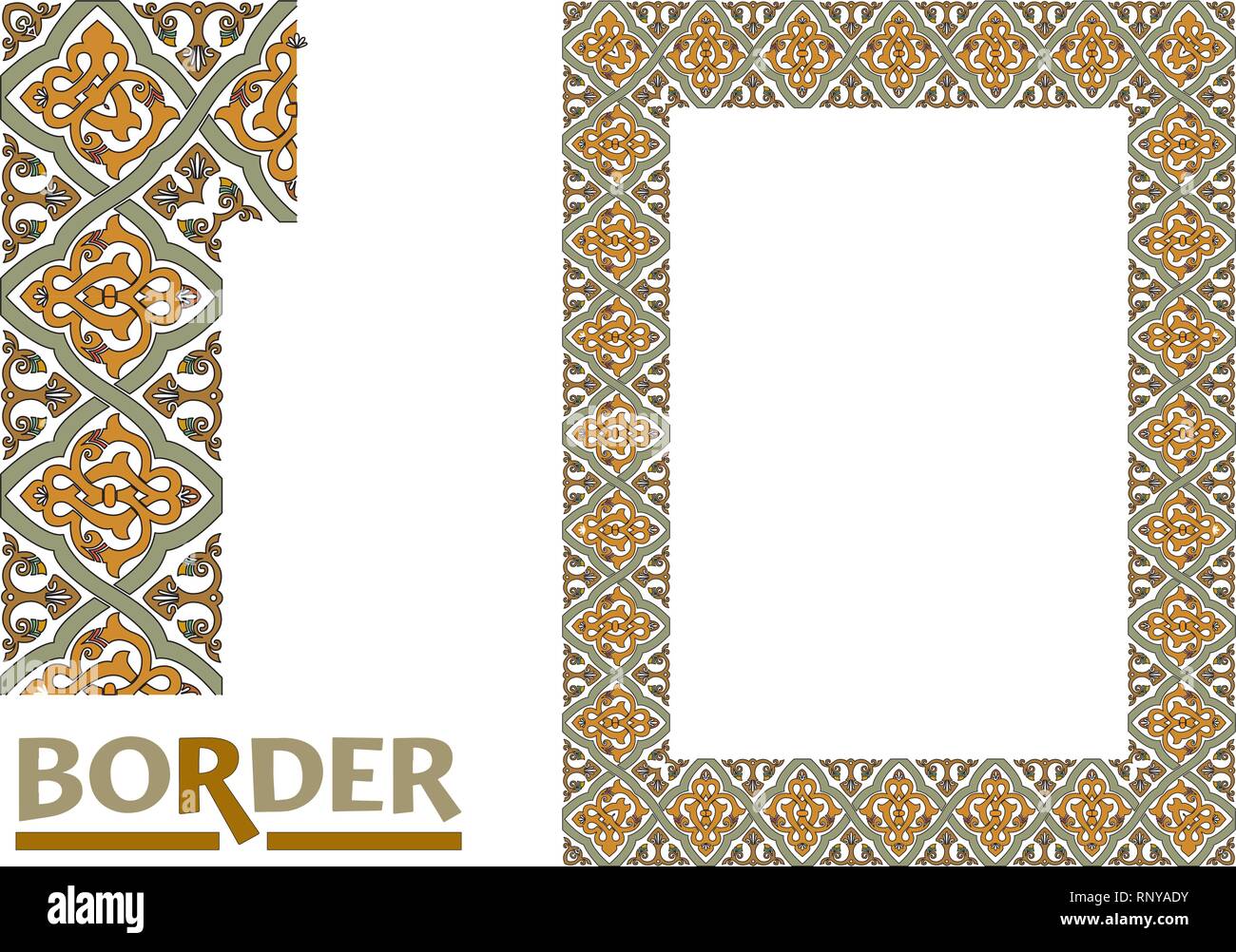 Old World Borders Vector - Tiled frame in plant leaves and flowers ...