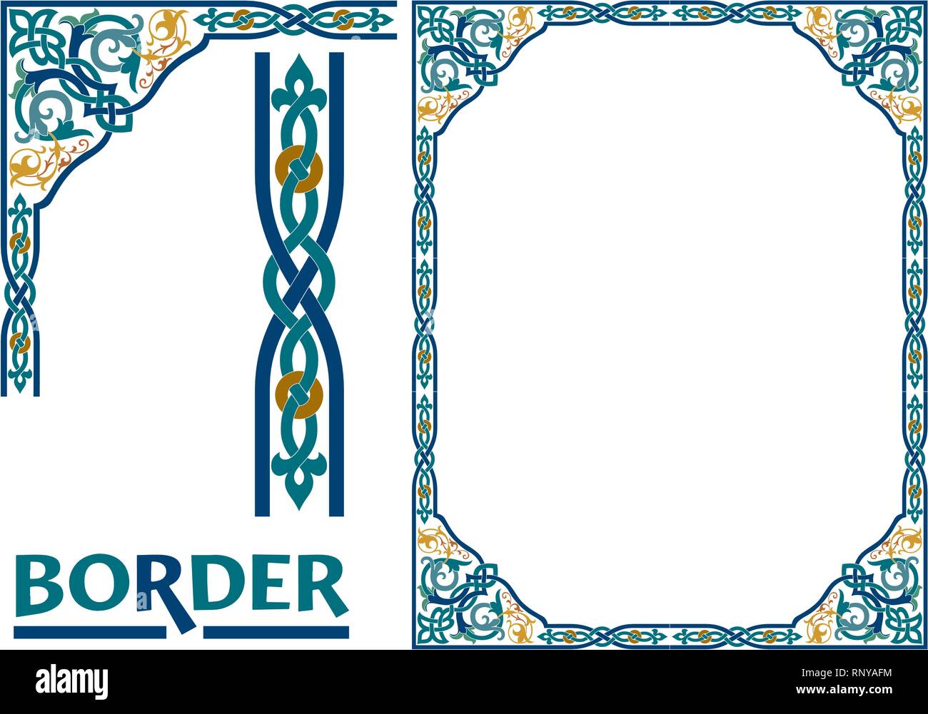 Old World Borders Vector - Tiled frame in plant leaves and flowers ...