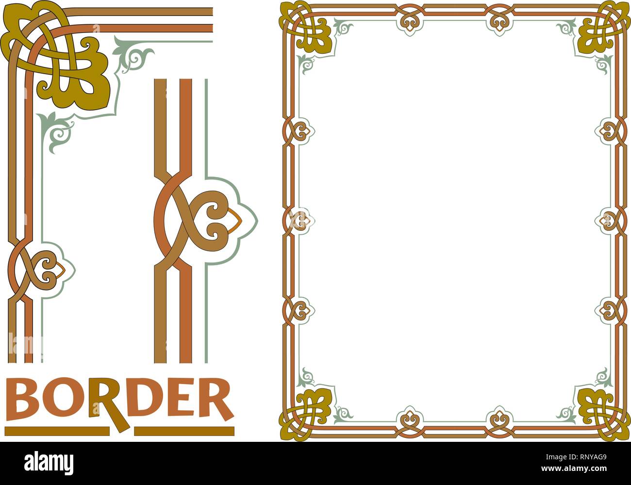 Old World Borders Vector - Tiled frame in plant leaves and flowers ...