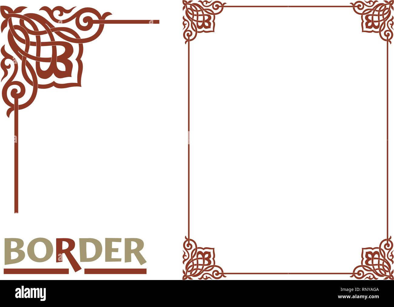 Old World Borders Vector - Tiled frame in plant leaves and flowers ...