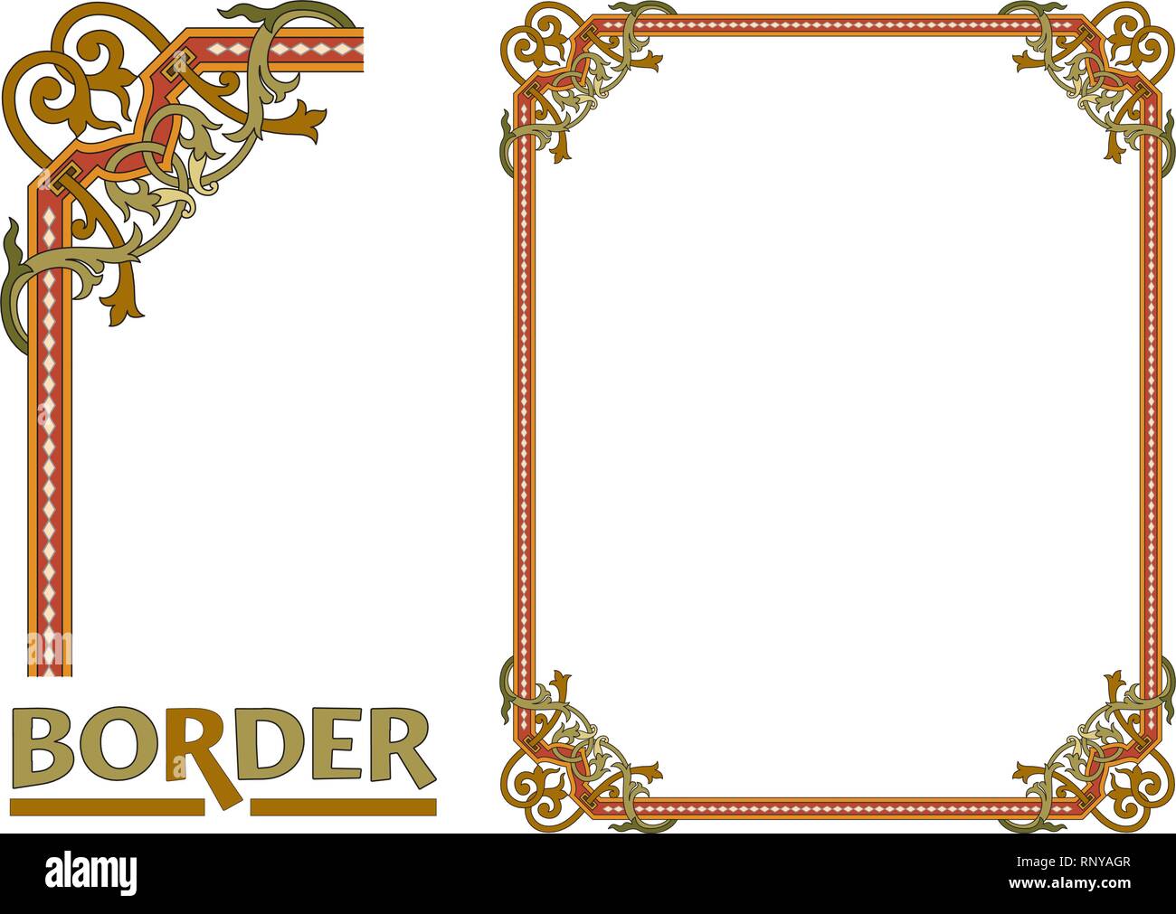 Old World Borders Vector - Tiled frame in plant leaves and flowers ...