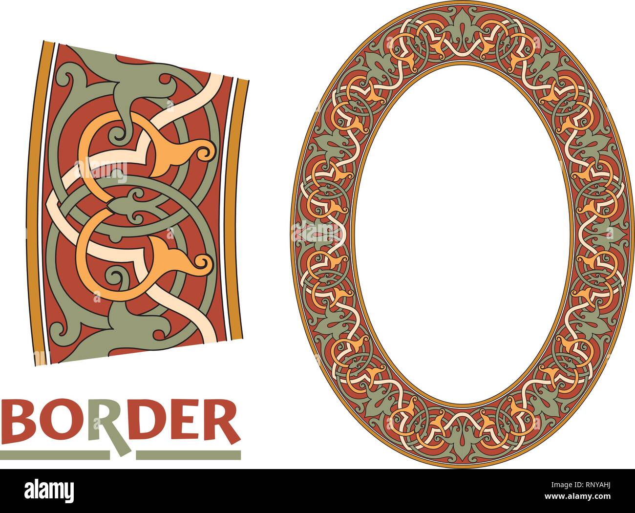 Old World Borders Vector - Tiled frame in plant leaves and flowers ...