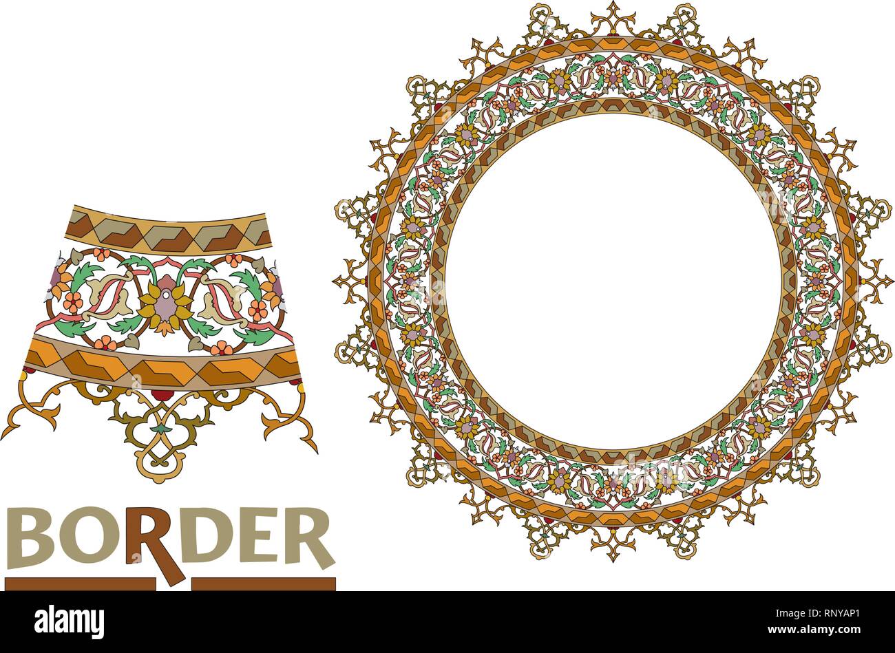 Old World Borders Vector - Tiled frame in plant leaves and flowers ...