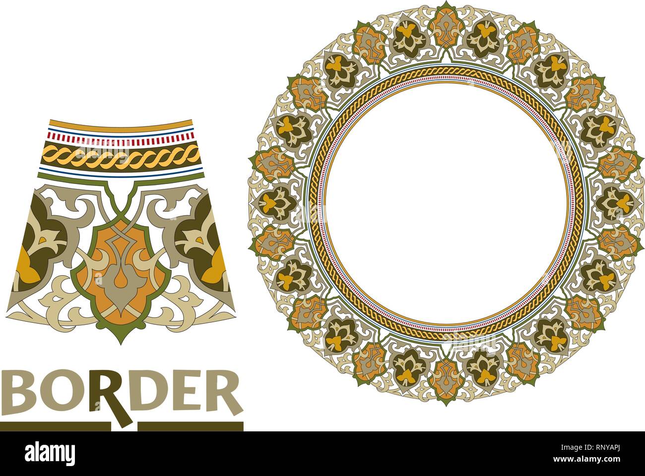 Old World Borders Vector - Tiled frame in plant leaves and flowers ...