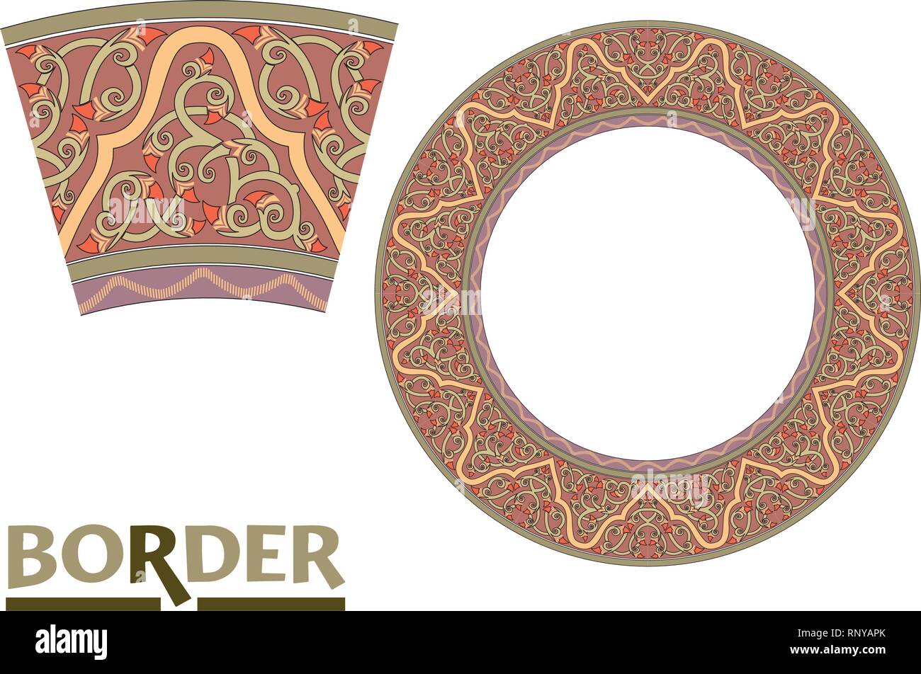 Old World Borders Vector - Tiled frame in plant leaves and flowers ...