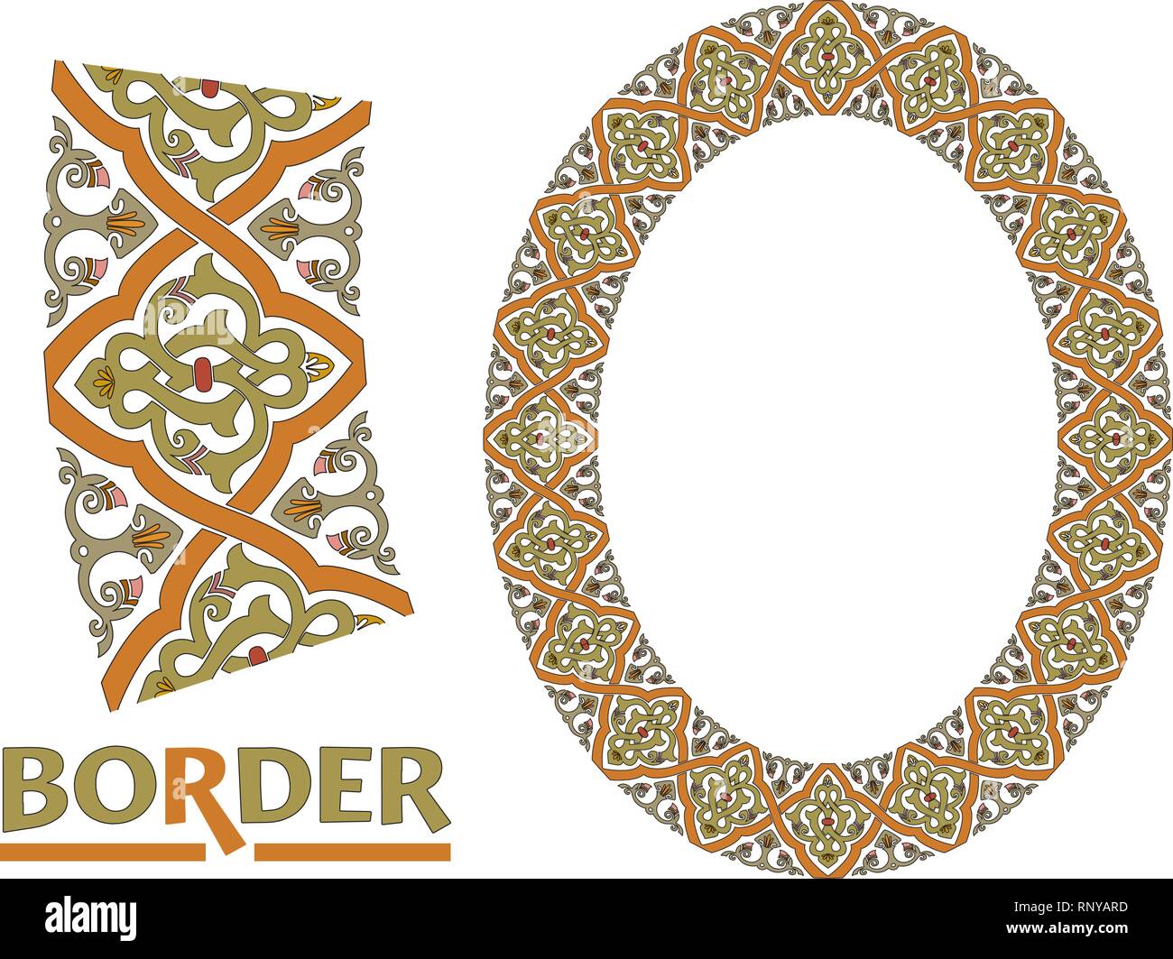 Old World Borders Vector - Tiled frame in plant leaves and flowers ...