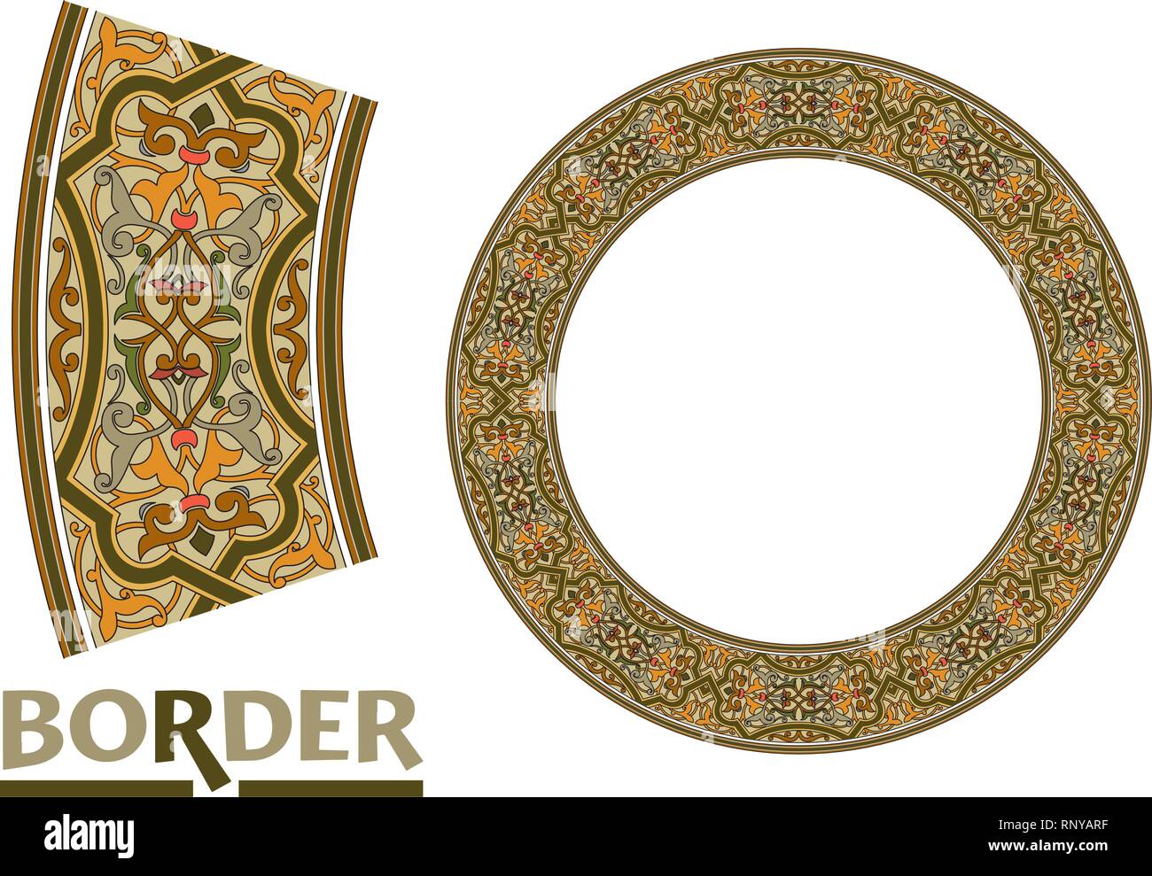 Old World Borders Vector - Tiled frame in plant leaves and flowers ...