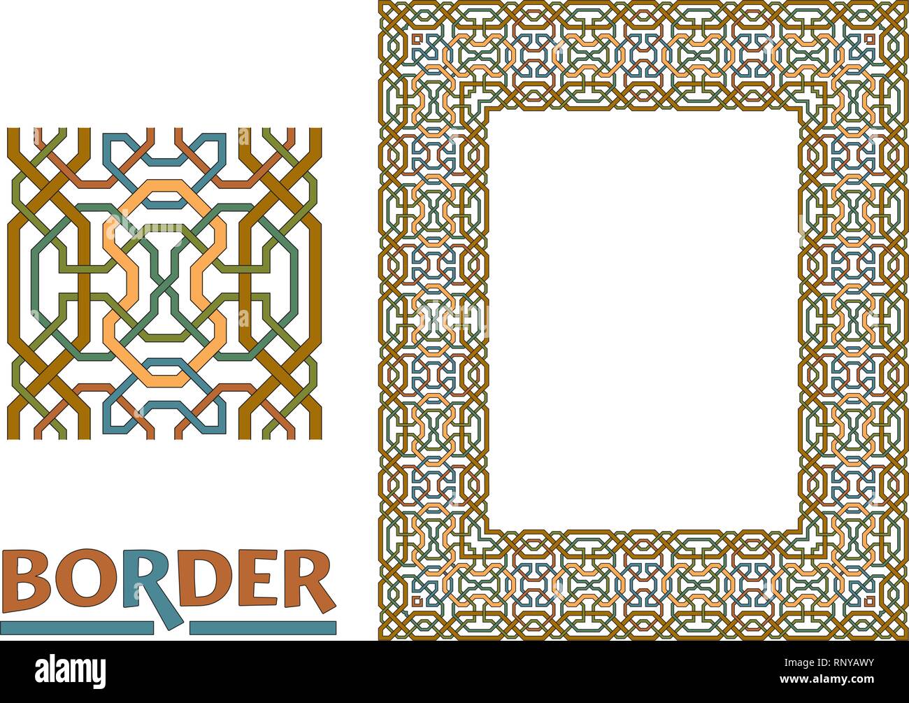 Old World Borders Vector - Tiled frame in plant leaves and flowers ...