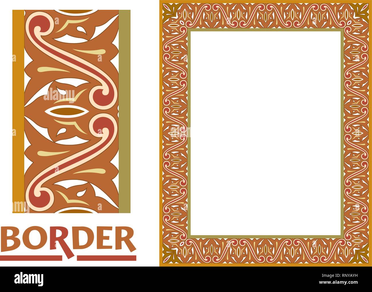 Old World Borders Vector - Tiled frame in plant leaves and flowers ...