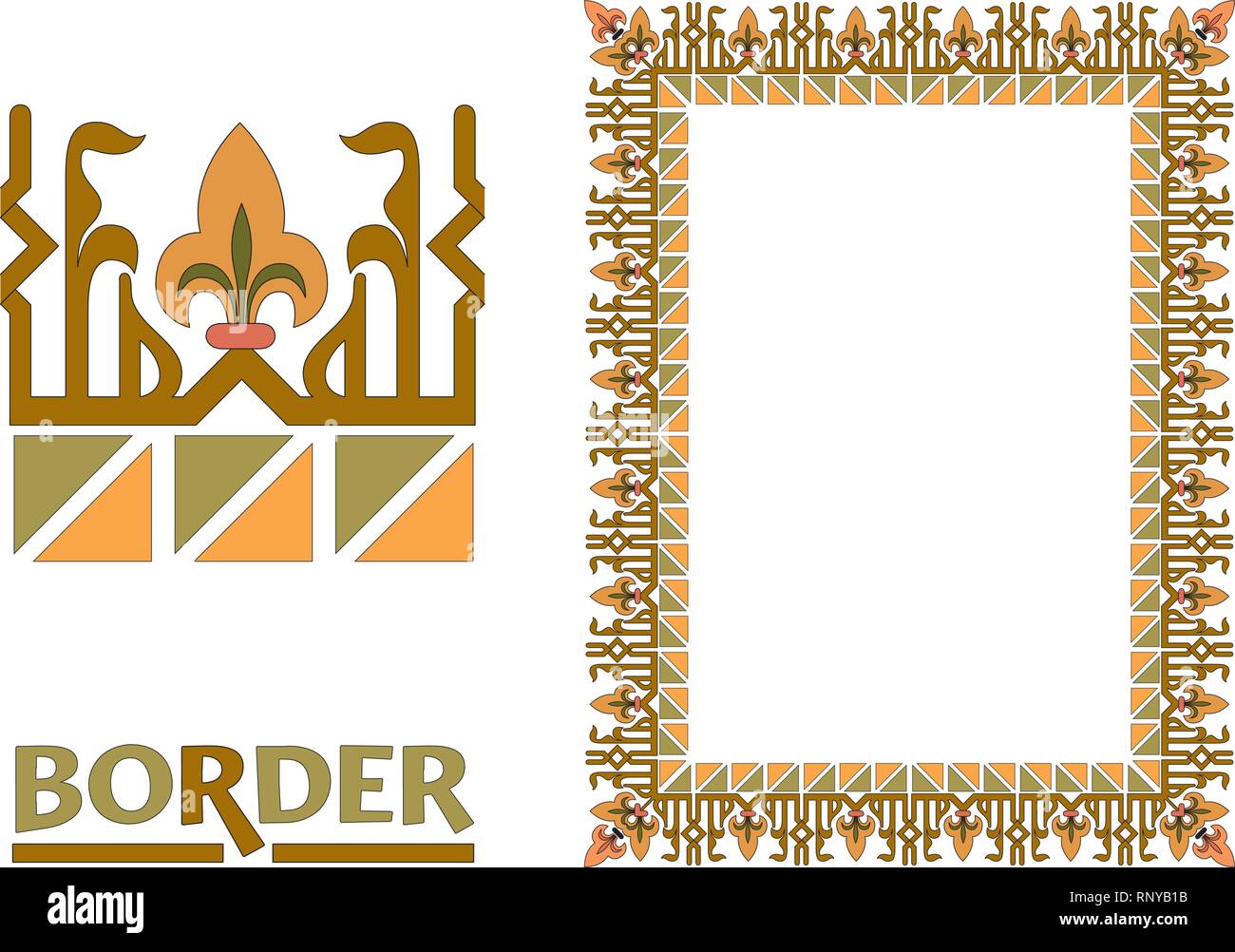 Old World Borders Vector - Tiled frame in plant leaves and flowers ...