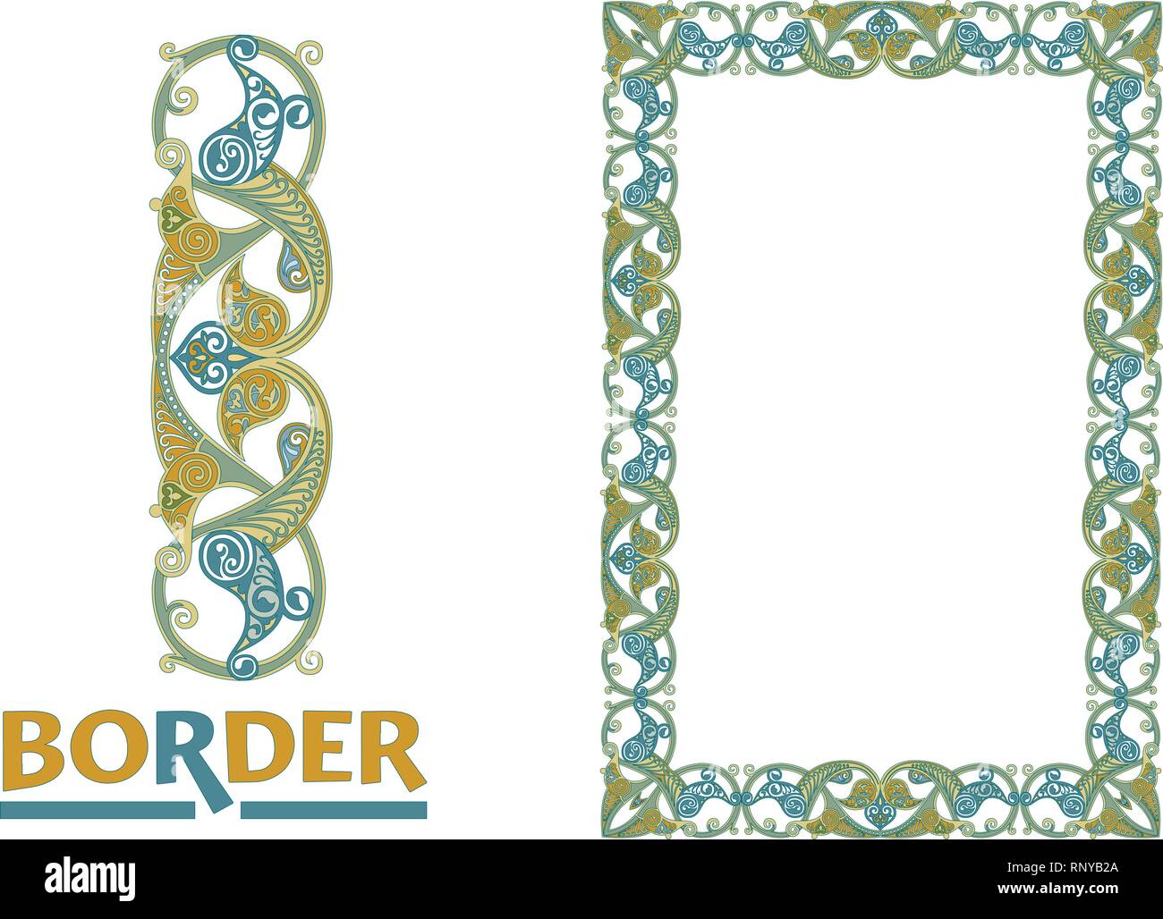 Old World Borders Vector - Tiled frame in plant leaves and flowers ...