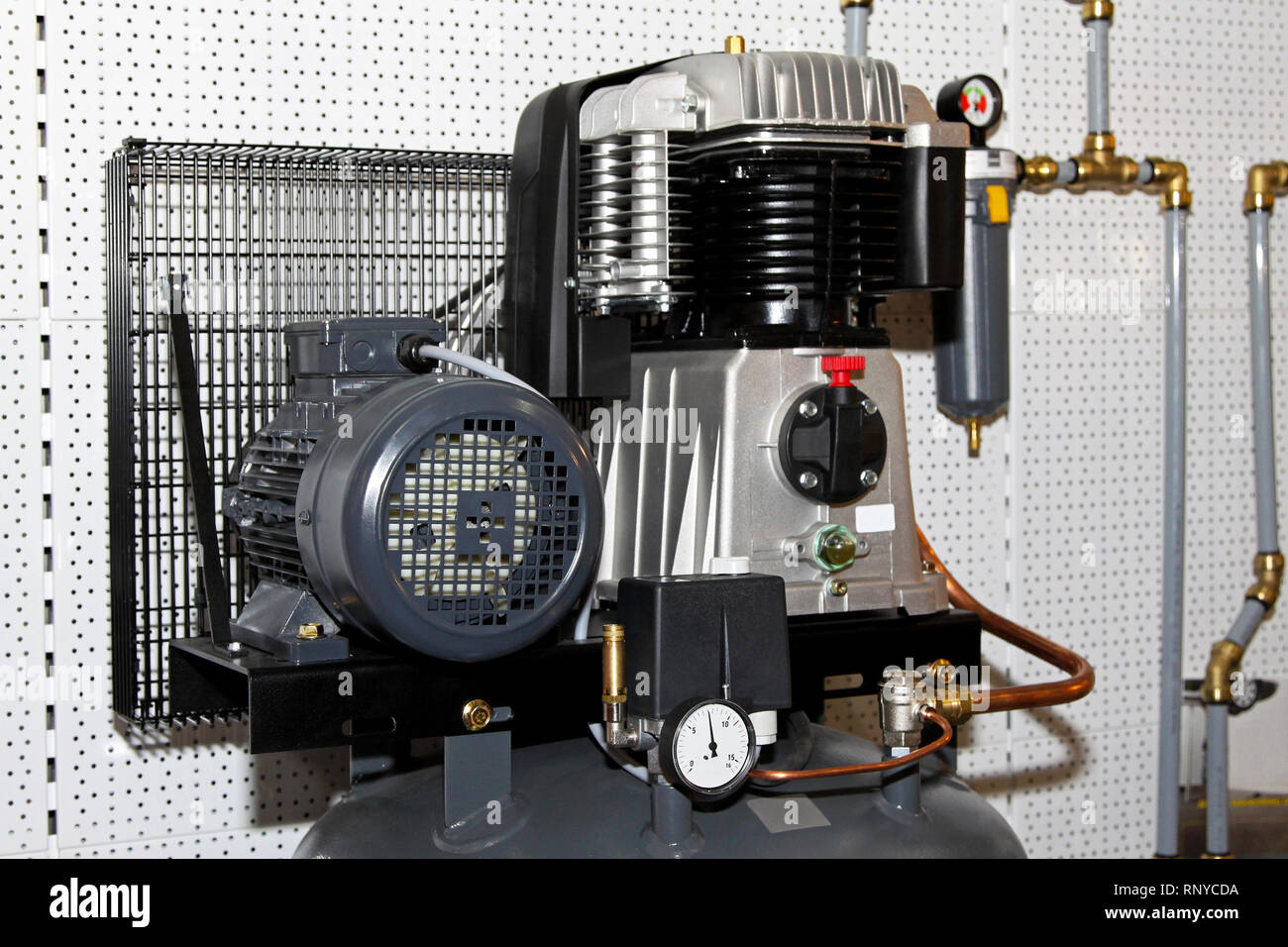 Air compressor high pressure gas for pneumatic tools Stock Photo - Alamy