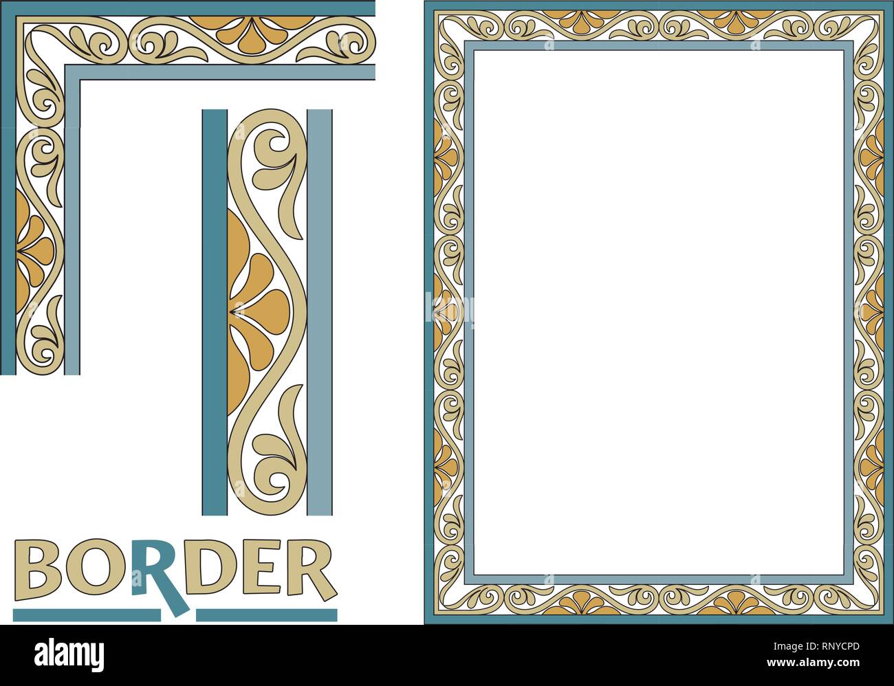 Old World Borders Vector - Tiled frame in plant leaves and flowers ...