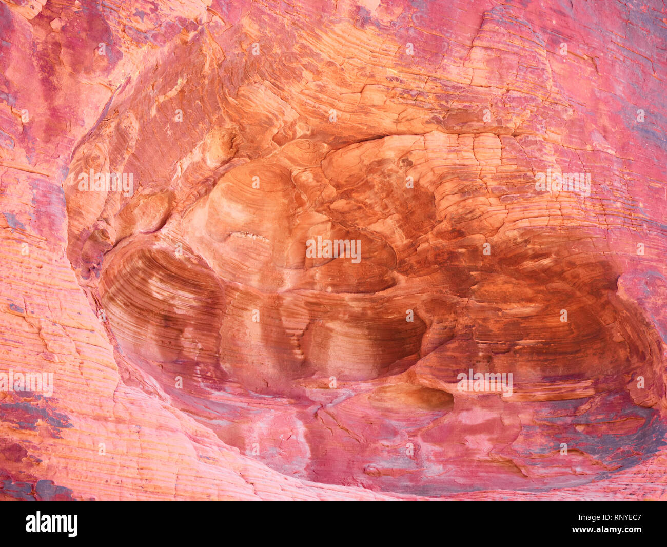 Depression in desert red rock background Stock Photo - Alamy