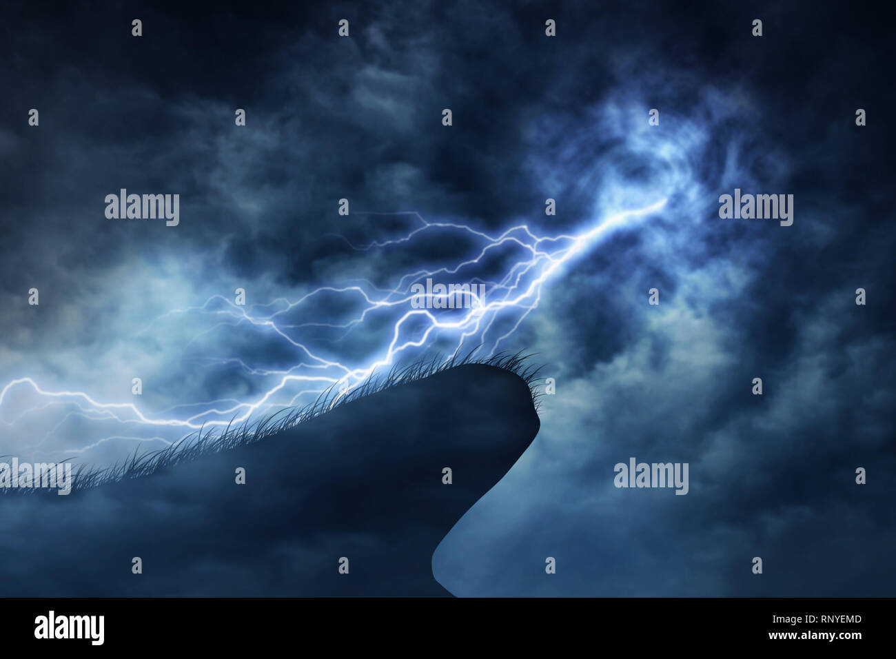 clouds and thunder lightnings and storm Stock Photo - Alamy