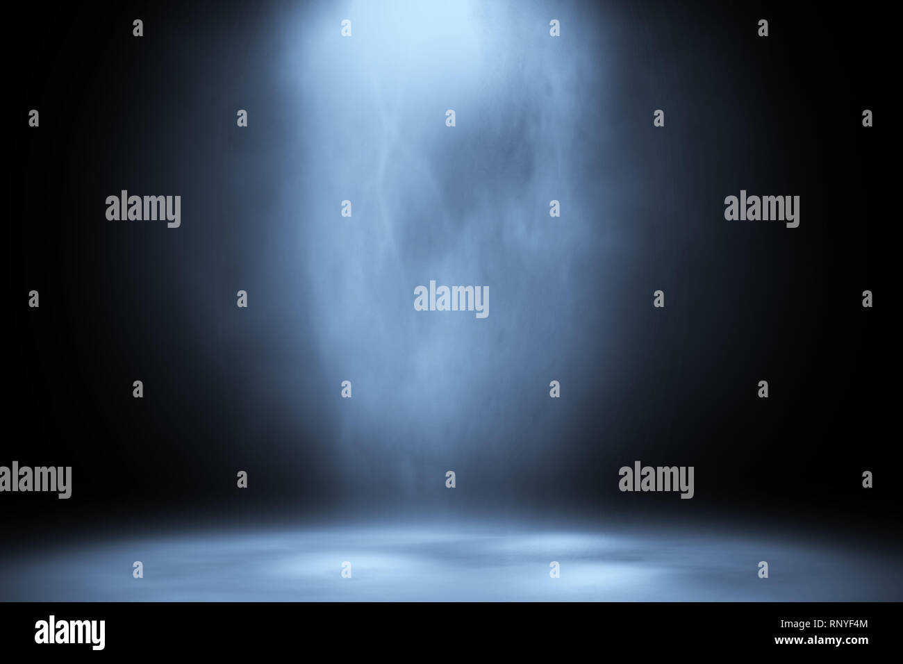 blue spotlight smoke studio entertainment background Stock Photo - Alamy
