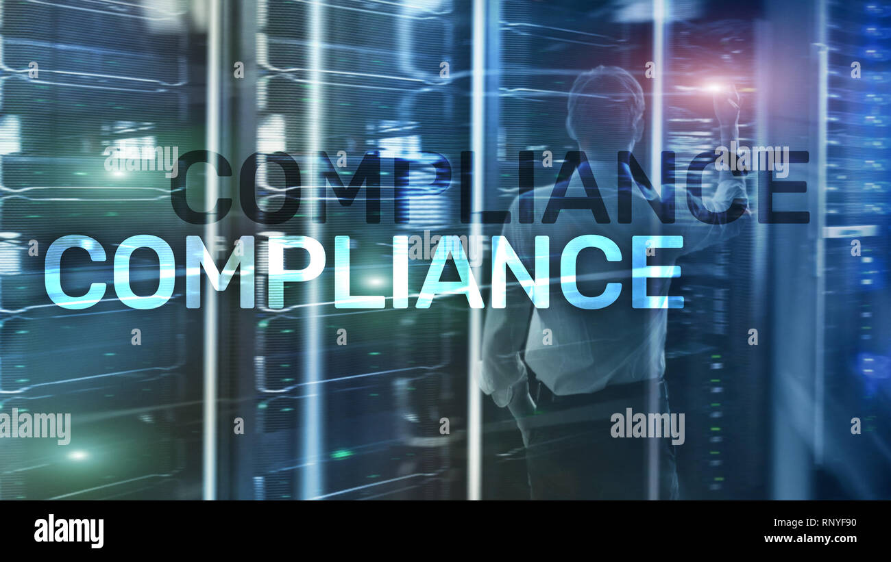 Compliance diagram with icons. Business concept on abstract background ...
