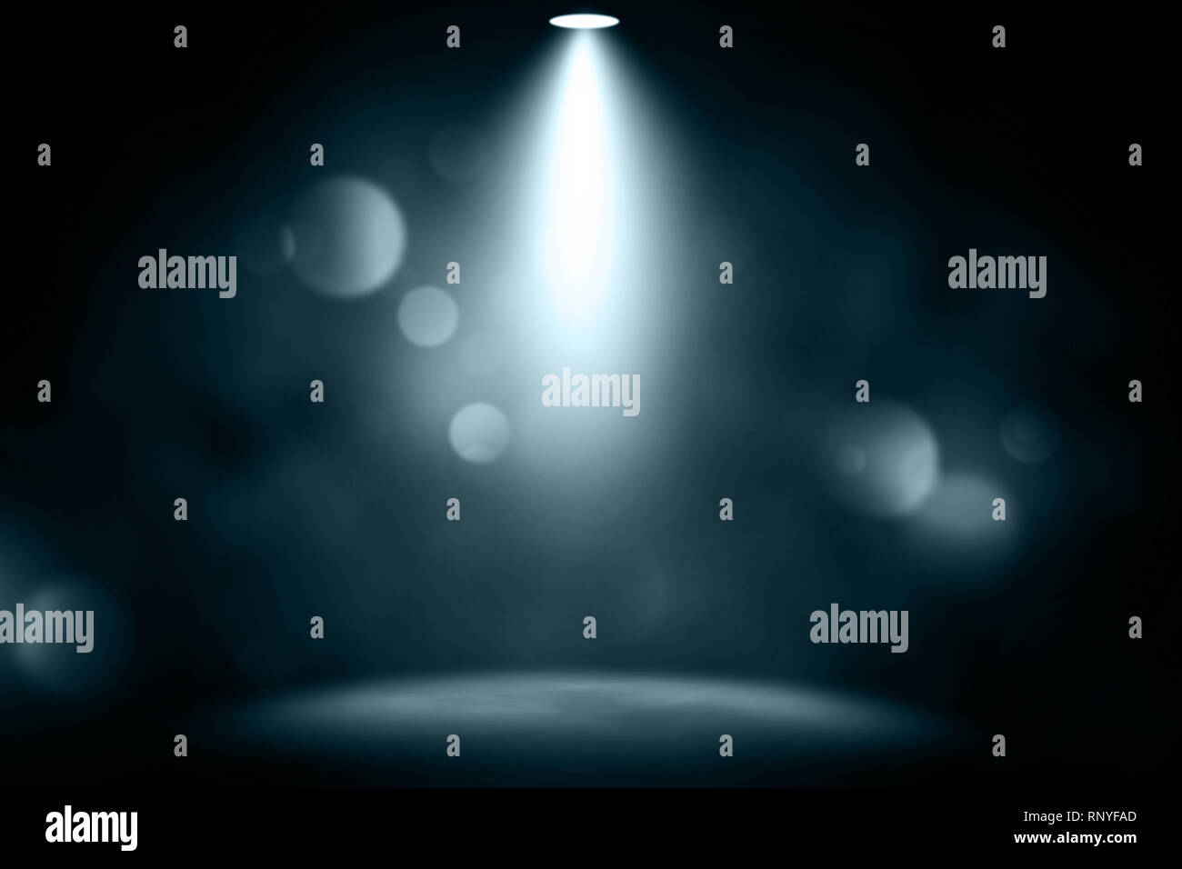 blue spotlight smoke studio entertainment background Stock Photo - Alamy