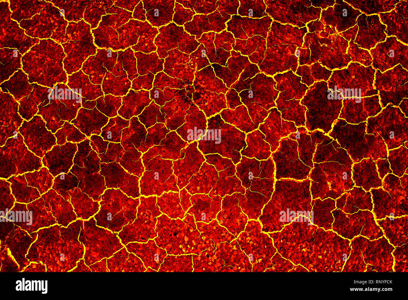 heat red cracked ground texture after eruption volcano Stock Photo - Alamy
