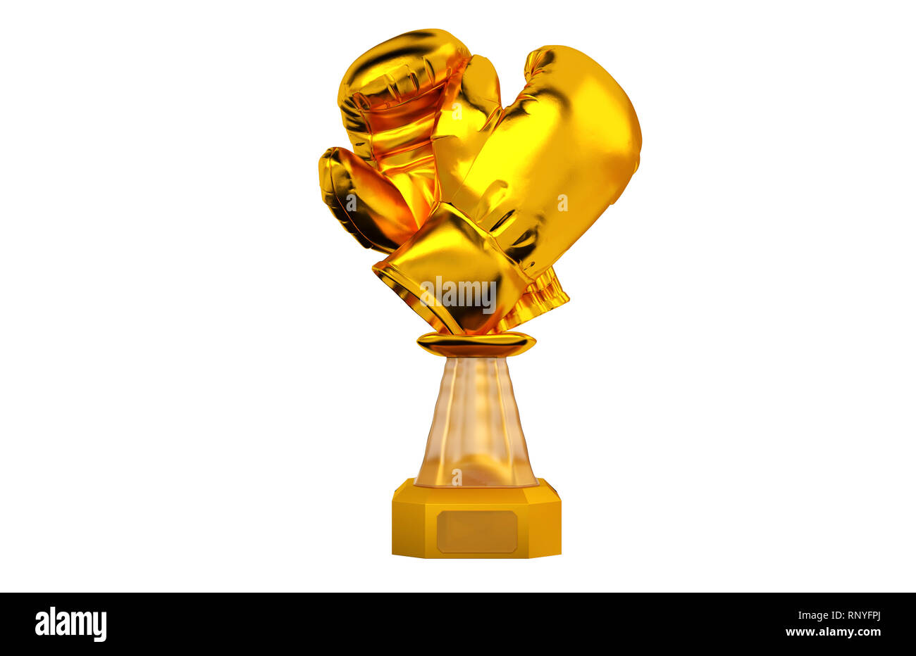 Front view of Boxing Gold Trophy on a white background Stock Photo - Alamy