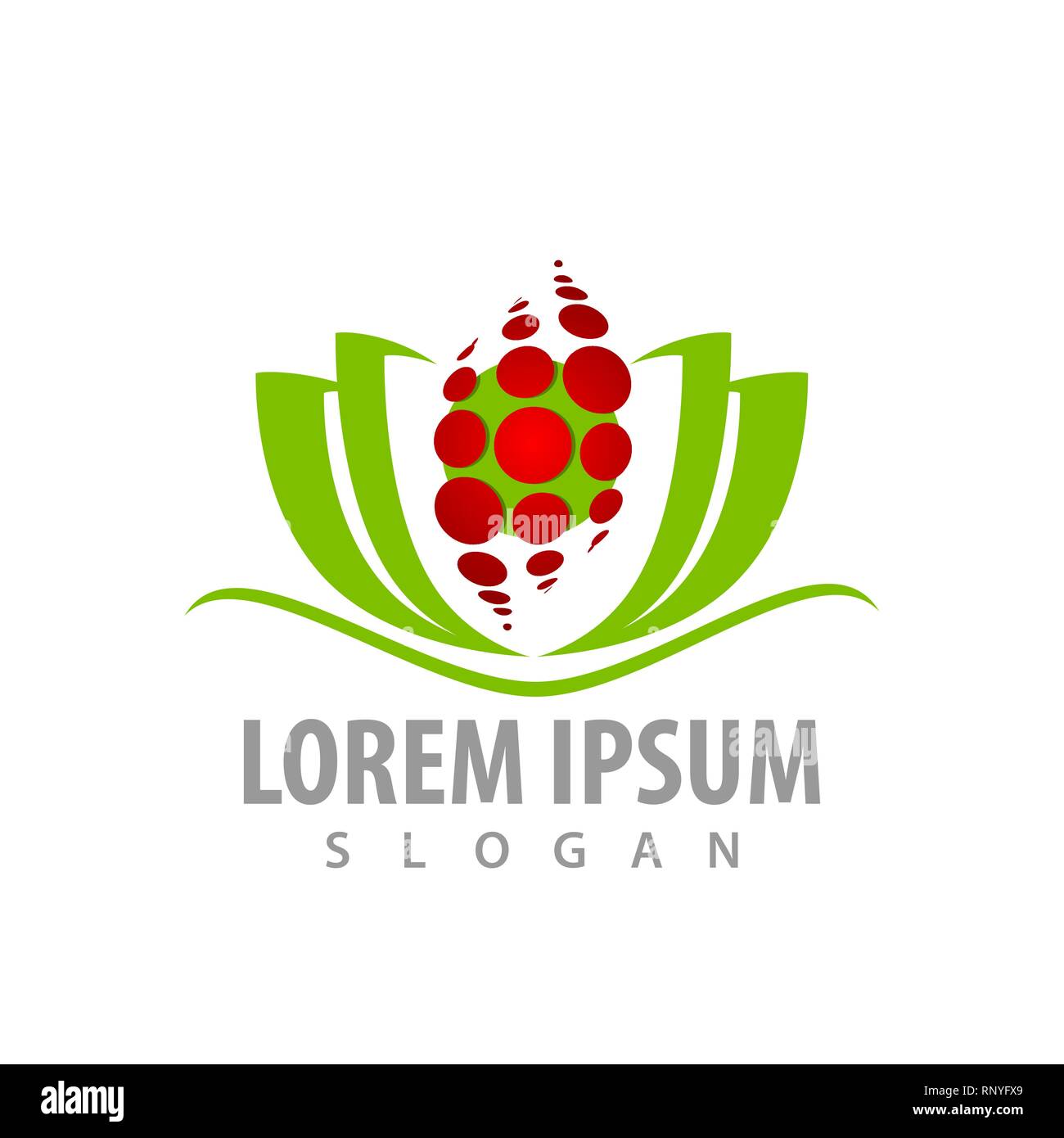 Abstract green lotus flower logo concept design. Symbol graphic template element Stock Vector ...