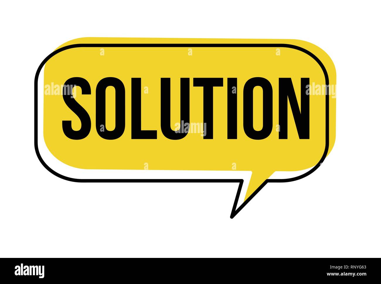 Solution speech bubble on white background, vector illustration Stock ...