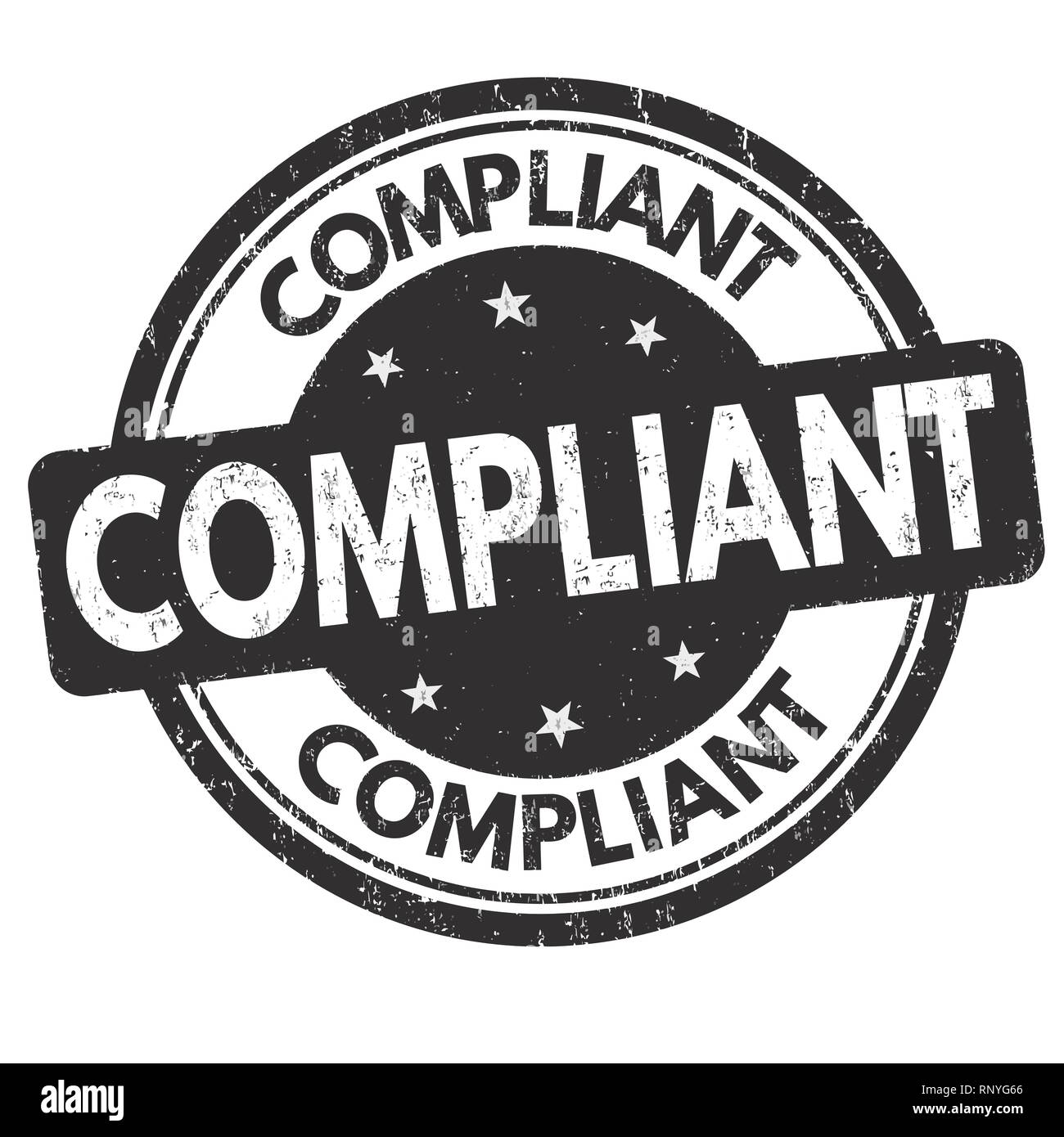 Compliant sign or stamp on white background, vector illustration Stock ...