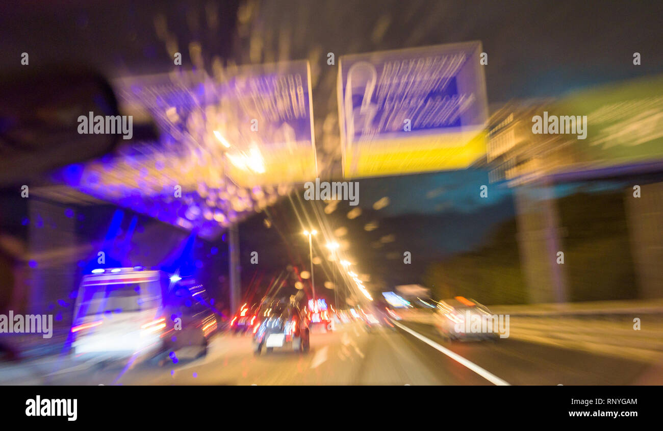 moving night traffic lights trails abstract background Stock Photo - Alamy