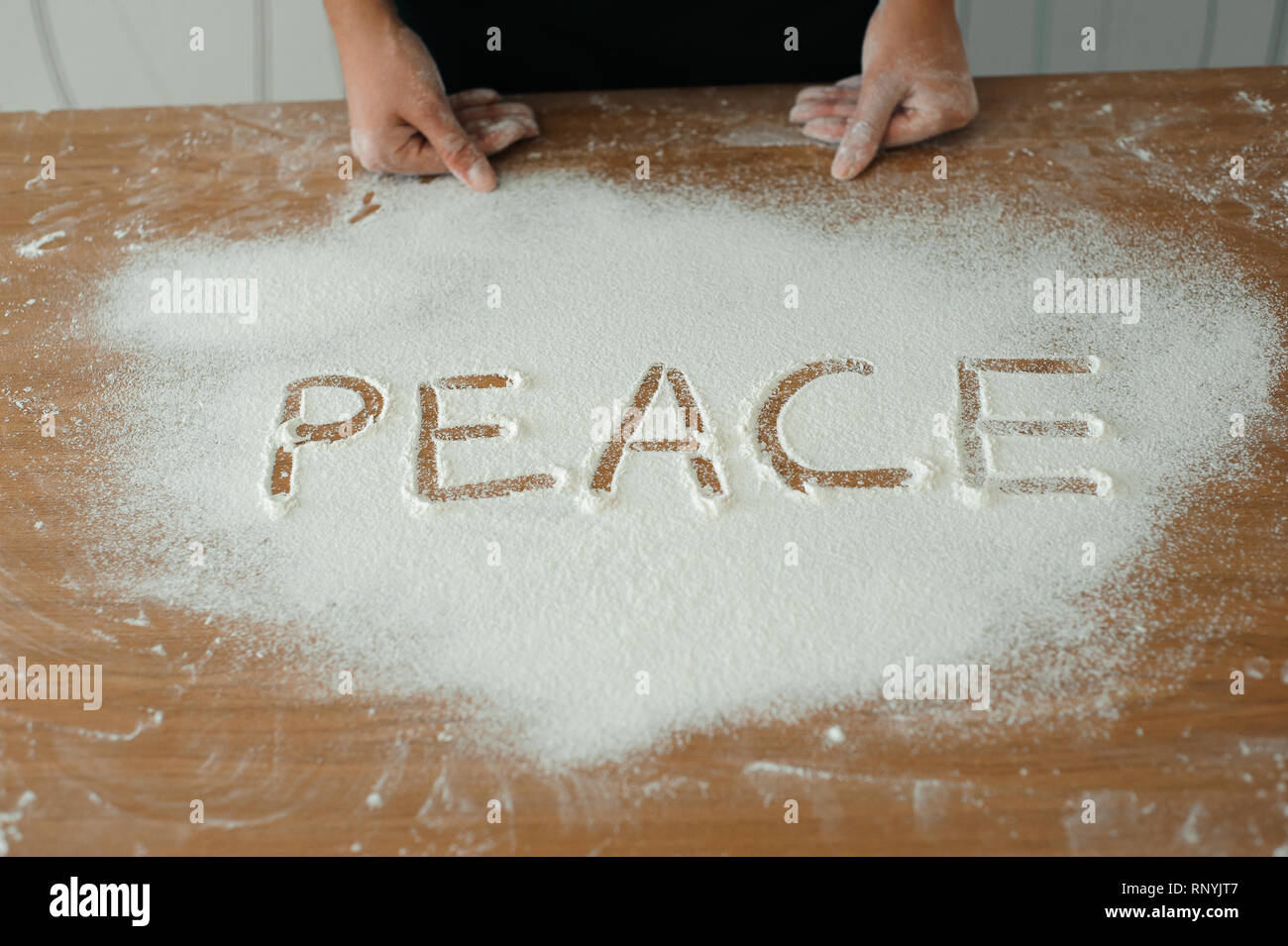 The chef prepares the dough - the process of making dough in the ...