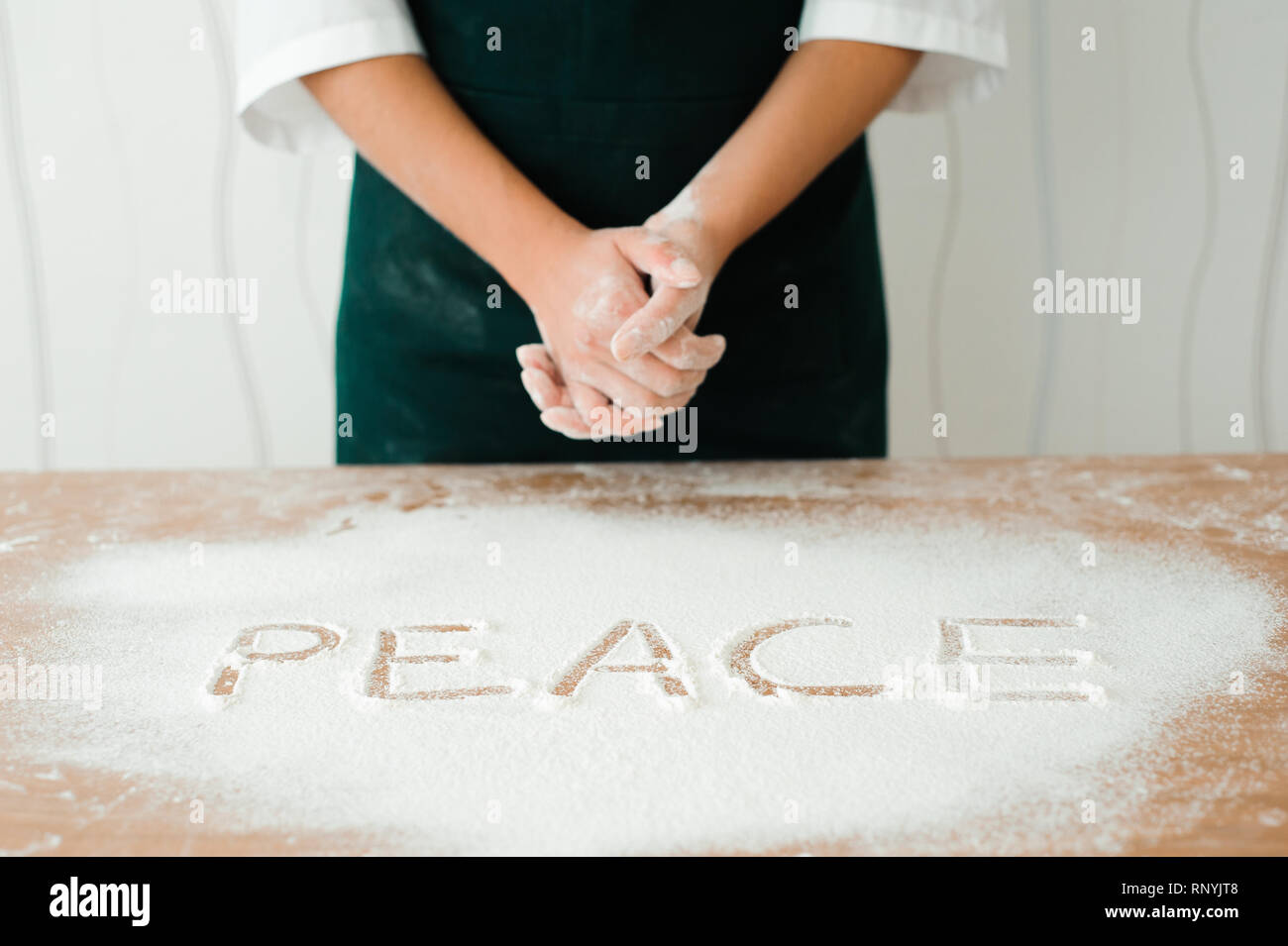 The chef prepares the dough - the process of making dough in the ...