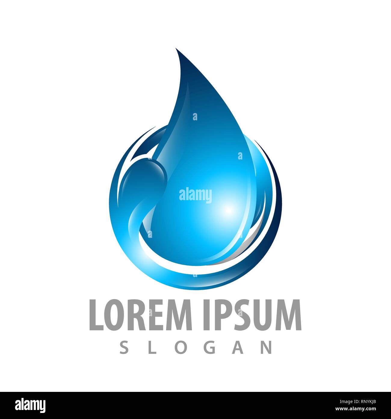 curl wave water drop logo concept design. Symbol graphic template ...