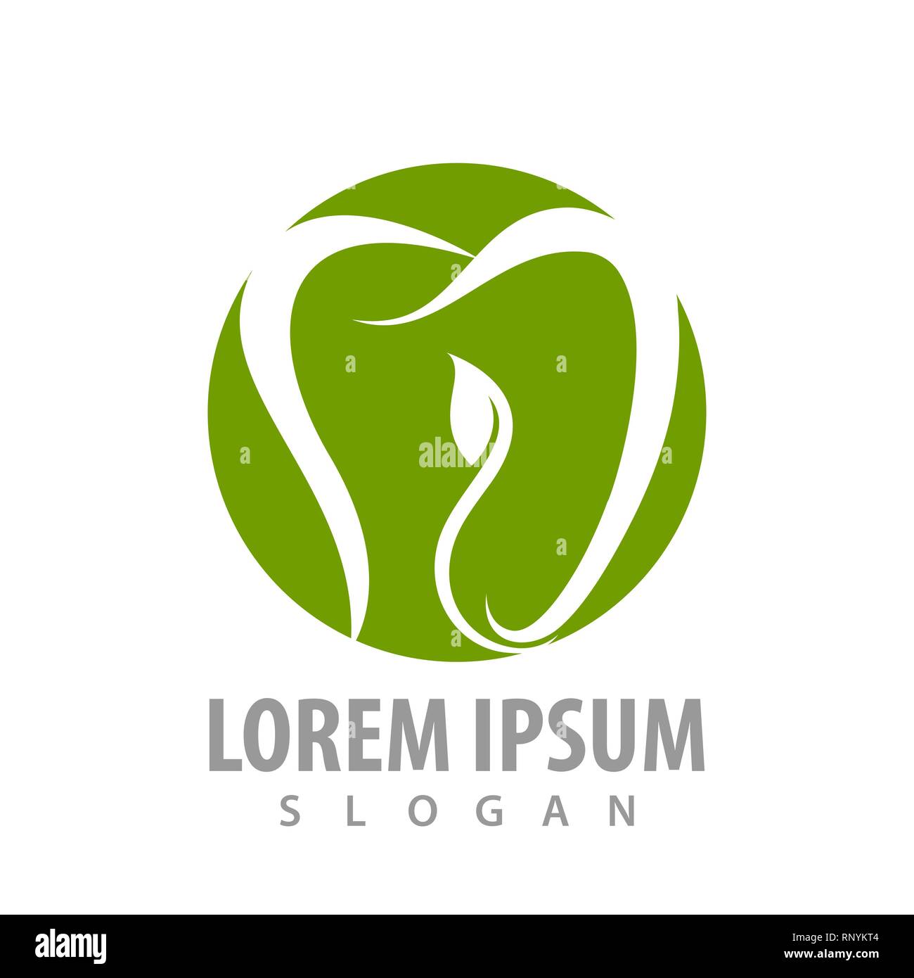 Circle tooth leaves logo concept design. Symbol graphic template ...