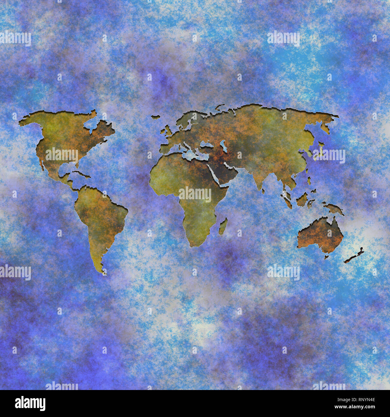 world map in grunge style Stock Photo - Alamy