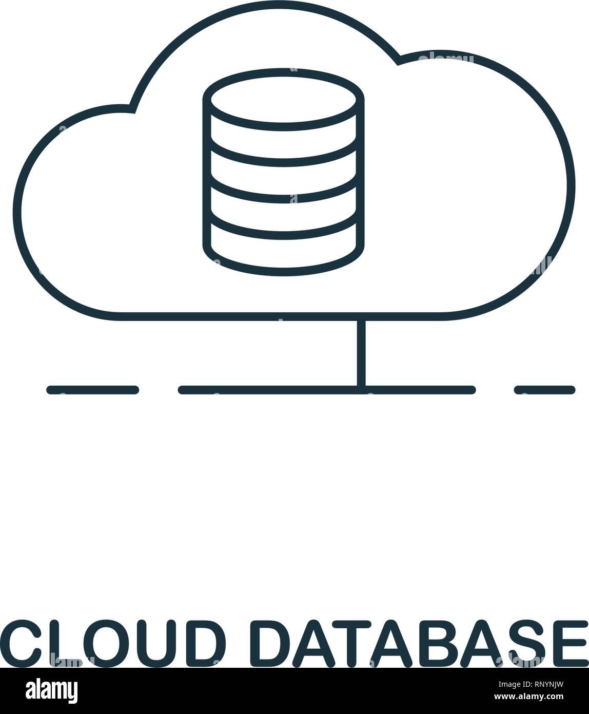 Cloud Database Outline Icon Thin Line Style From Big Data Icons Collection Pixel Perfect