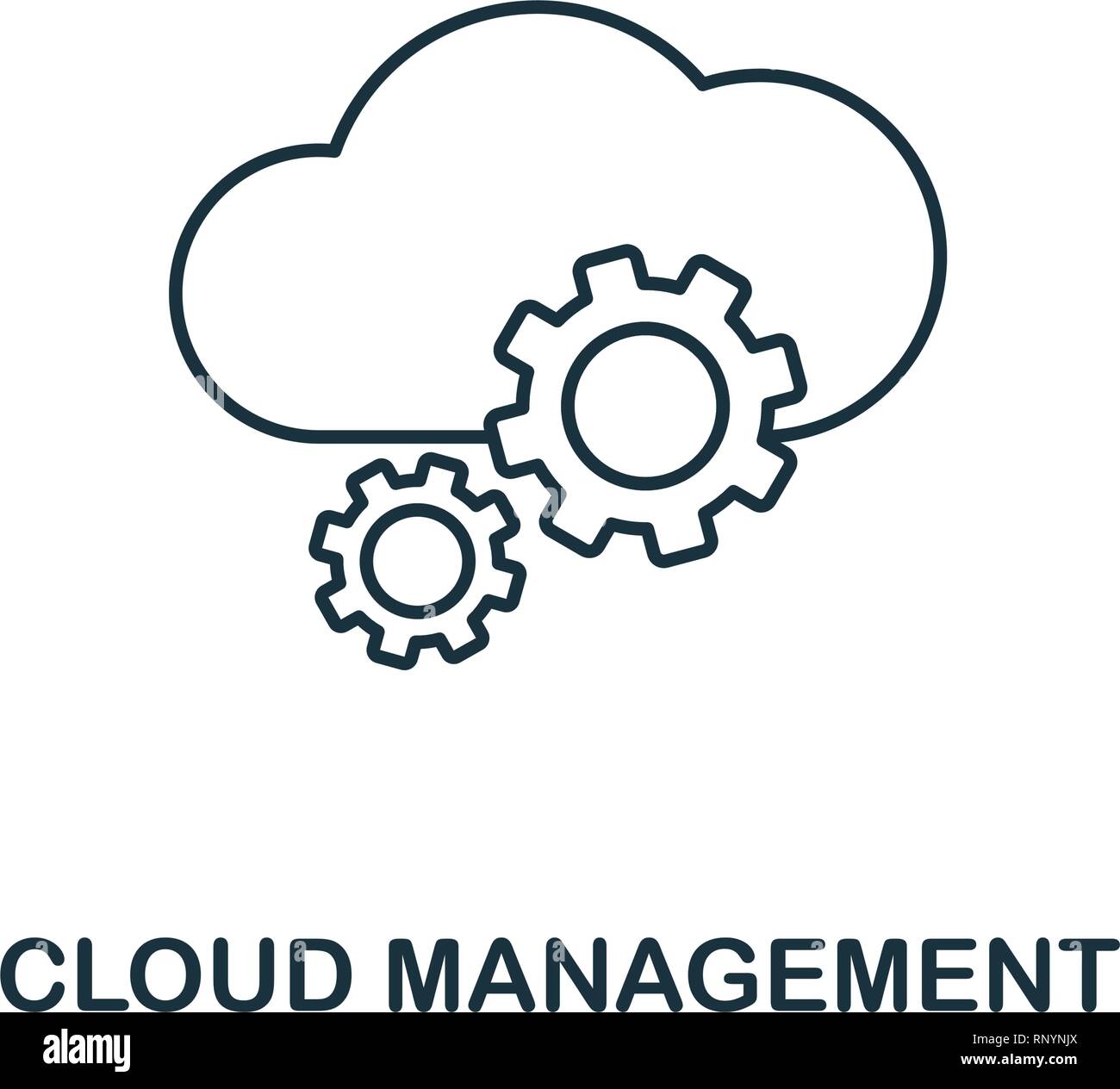 Cloud Management outline icon. Thin line style from big data icons collection. Pixel perfect ...