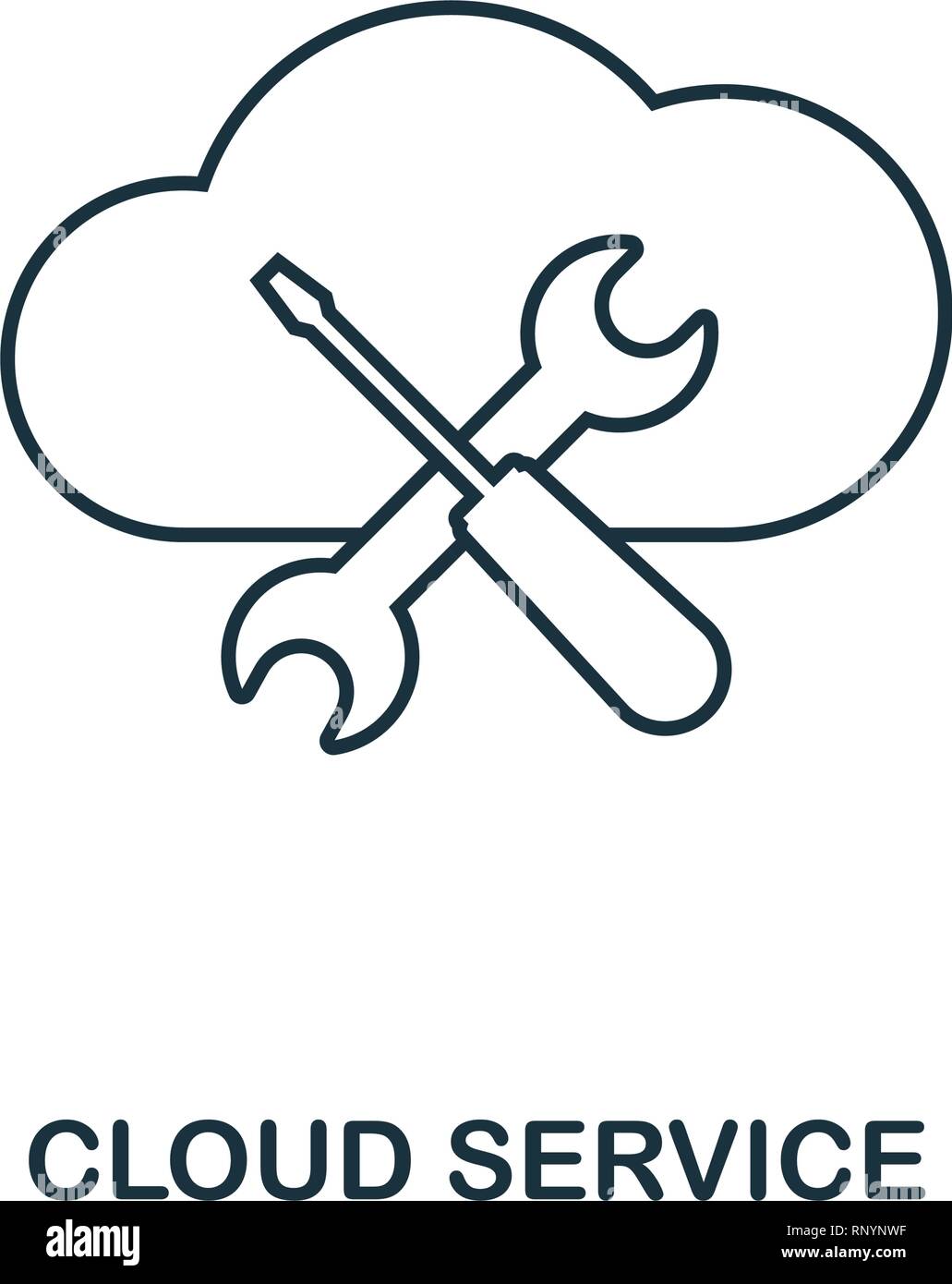 Cloud Service outline icon. Thin line style from big data icons ...