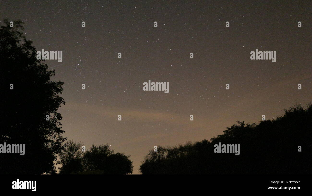 sky at night with trees and stars Stock Photo - Alamy