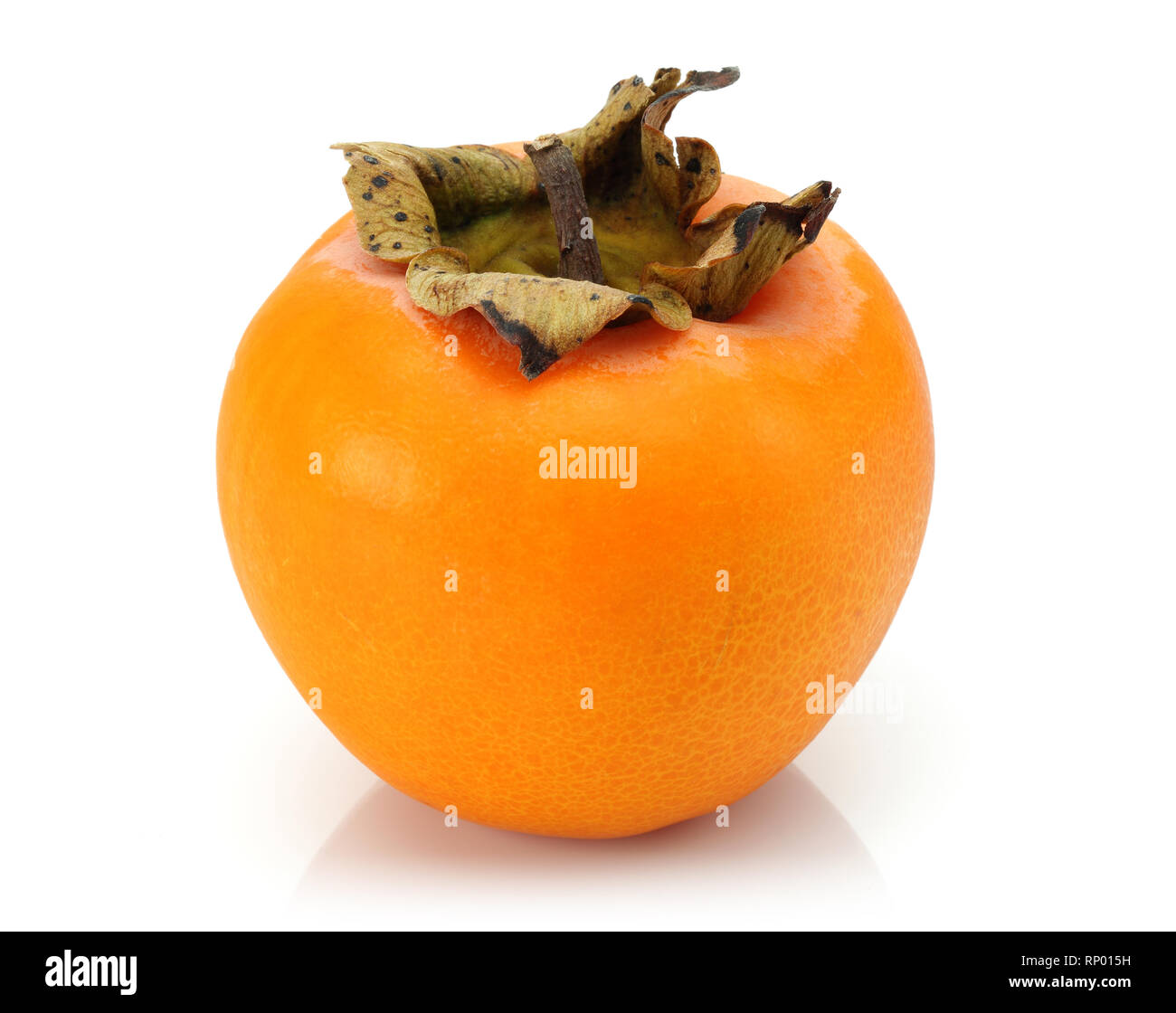 Single whole Persimmon isolated on white background Stock Photo - Alamy