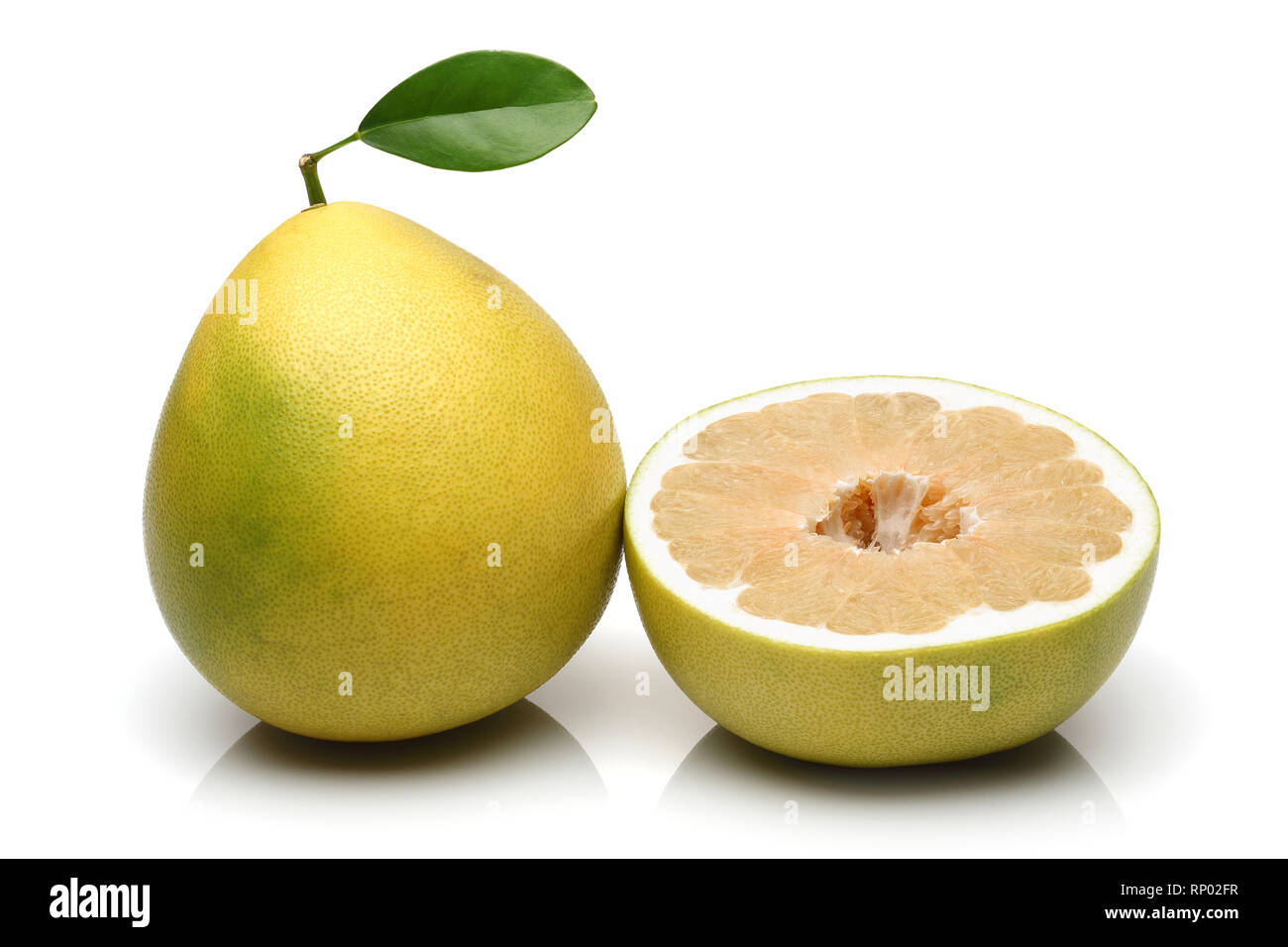 Fresh pomelo fruits isolated on white background Stock Photo - Alamy