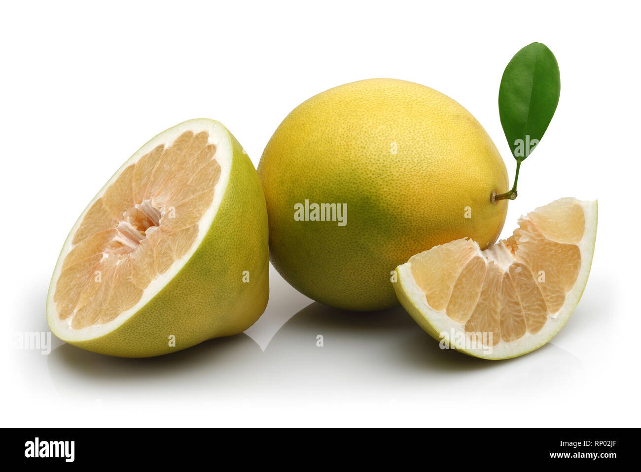 Fresh pomelo fruits isolated on white background Stock Photo - Alamy