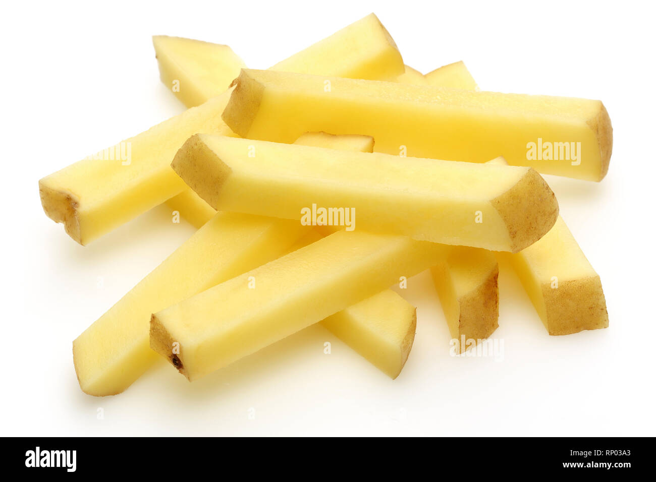 Fresh potato slices isolated on white background Stock Photo - Alamy