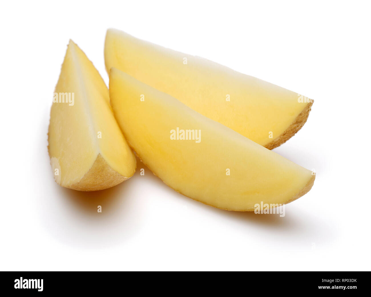 Fresh potato slices isolated on white background Stock Photo - Alamy