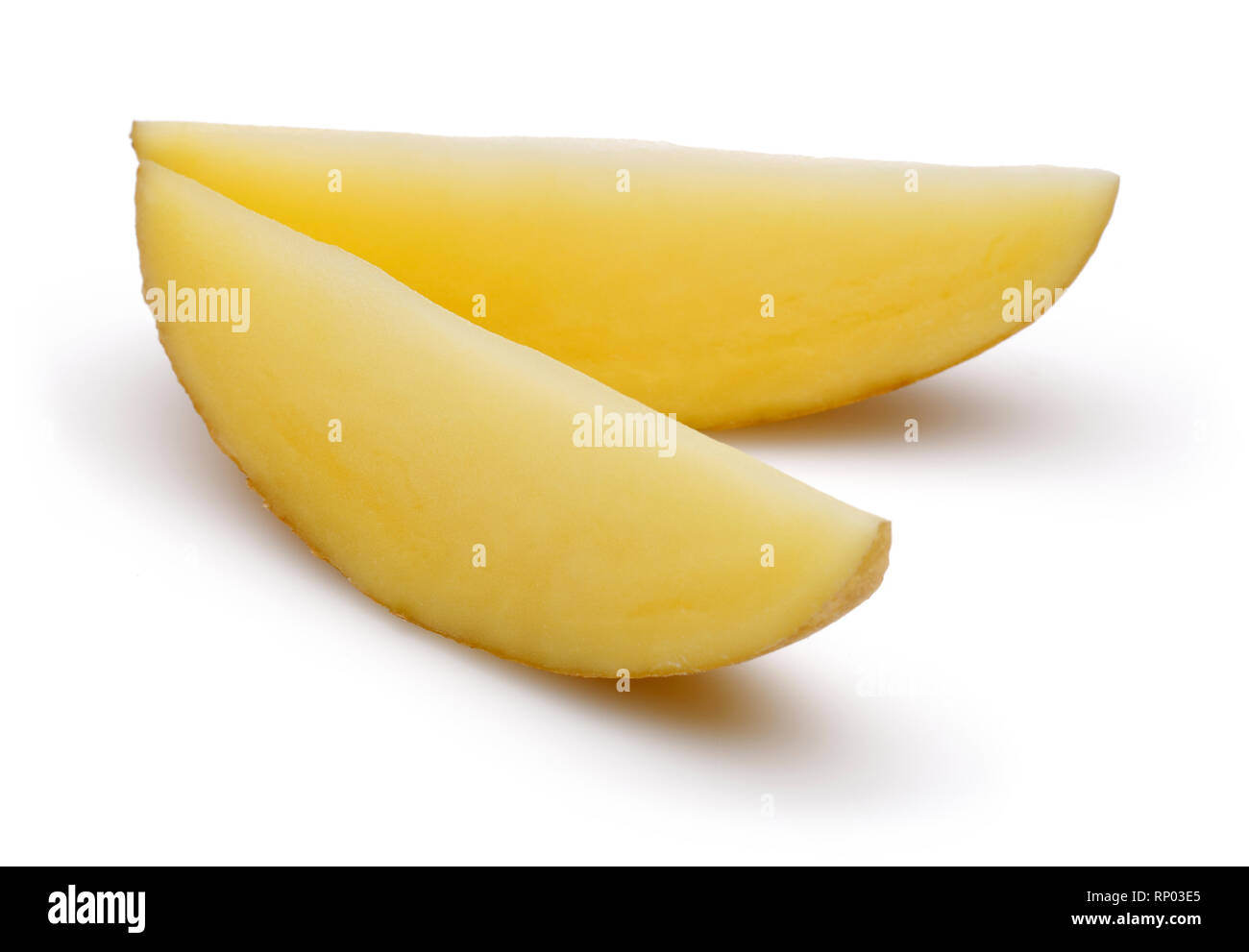 Fresh potato slices isolated on white background Stock Photo - Alamy