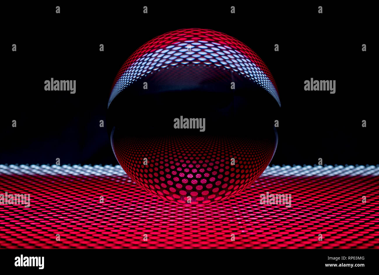 CrystalBall with red and white flash Stock Photo - Alamy