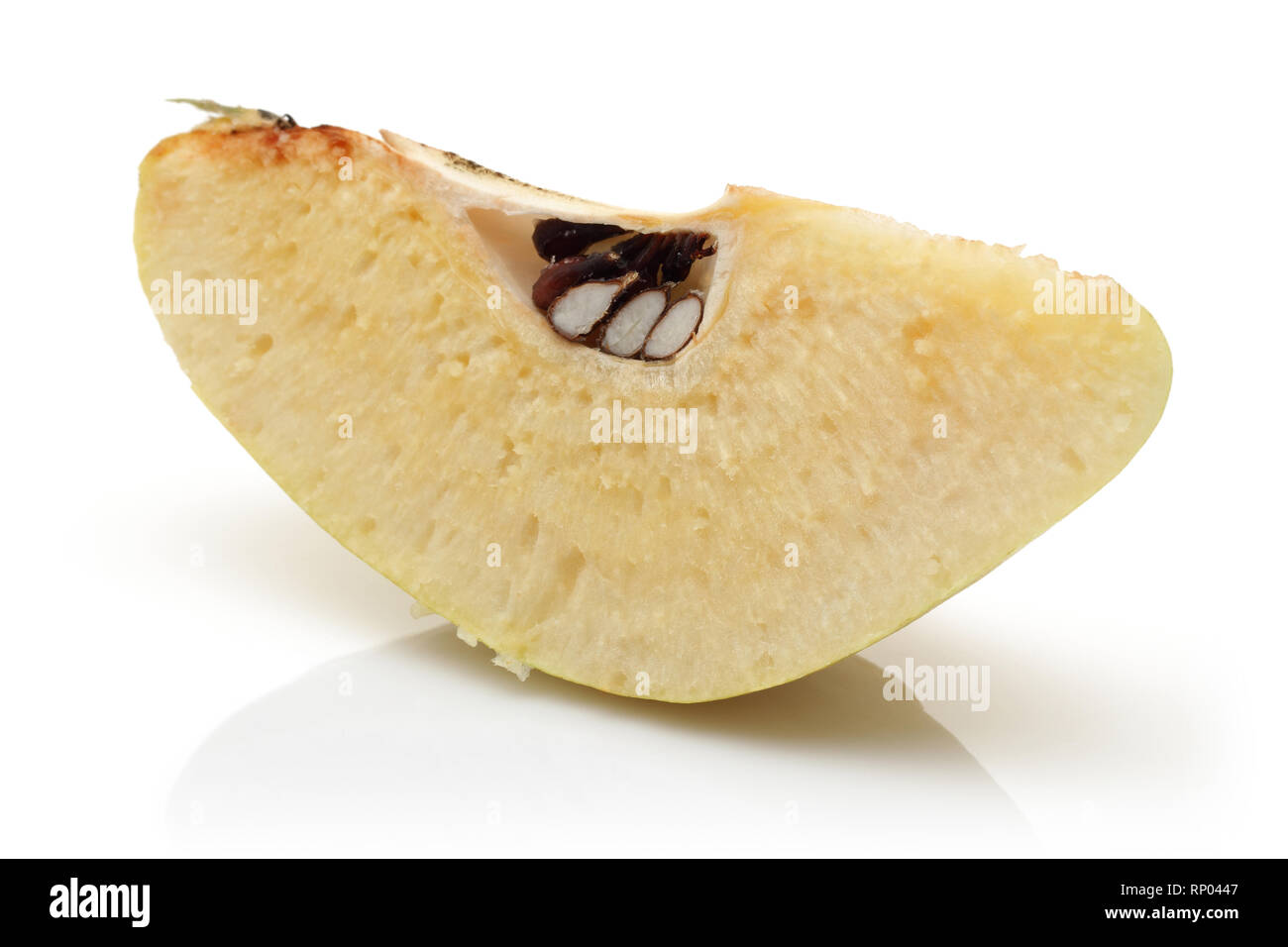 Fresh Quince fruit slice isolated on white background Stock Photo - Alamy