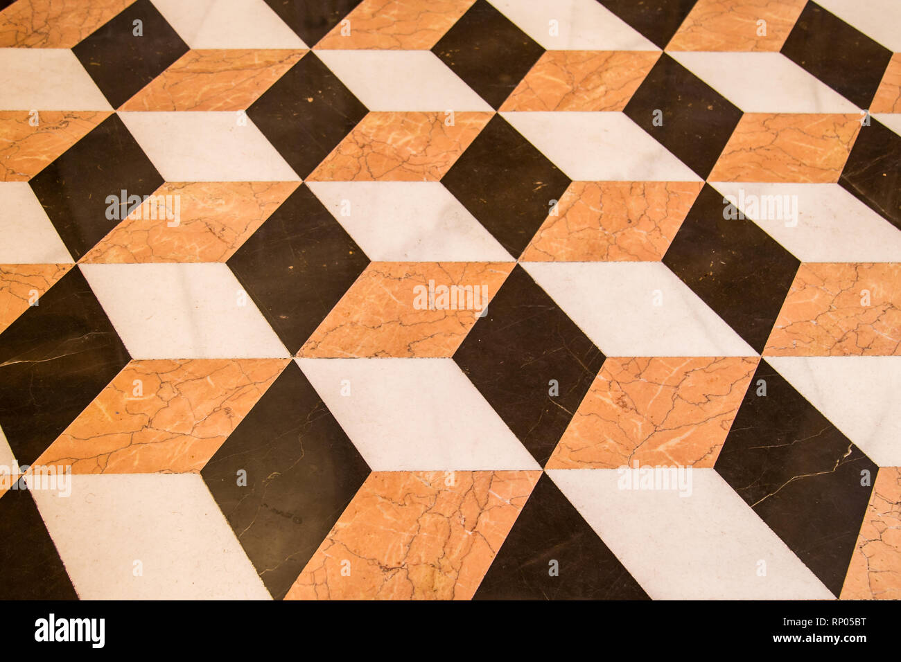 Old marble 3d cube floor design Stock Photo - Alamy