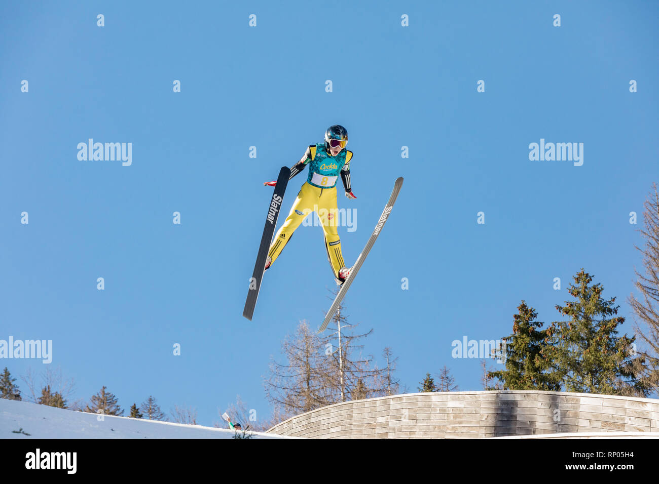 Ski jumpers at top of mountain hi-res stock photography and images - Alamy