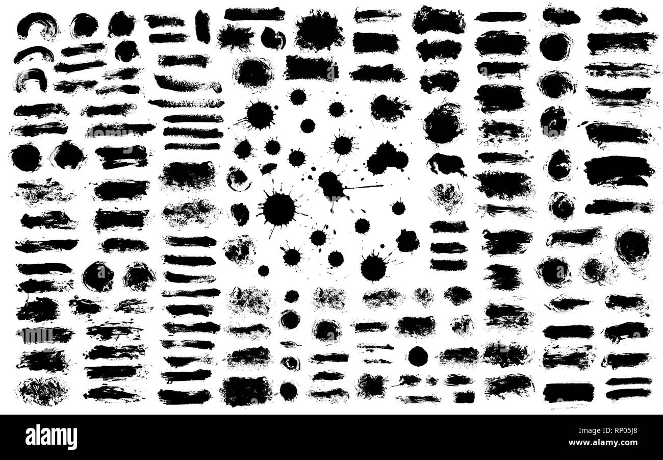 Brush strokes set vector painted isolated objects Stock Vector Image & Art - Alamy