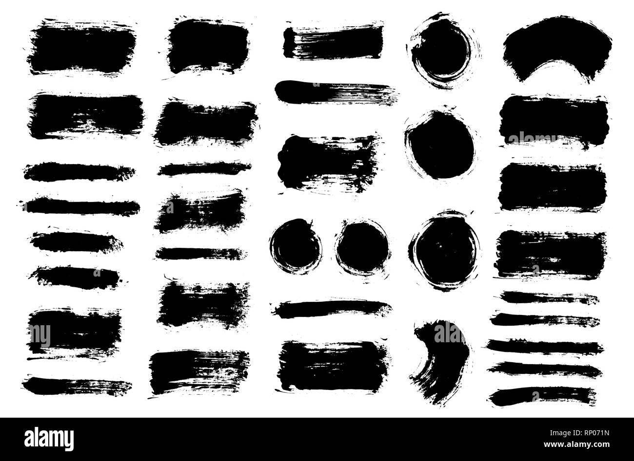 Brush strokes set vector painted isolated objects Stock Vector Image & Art - Alamy