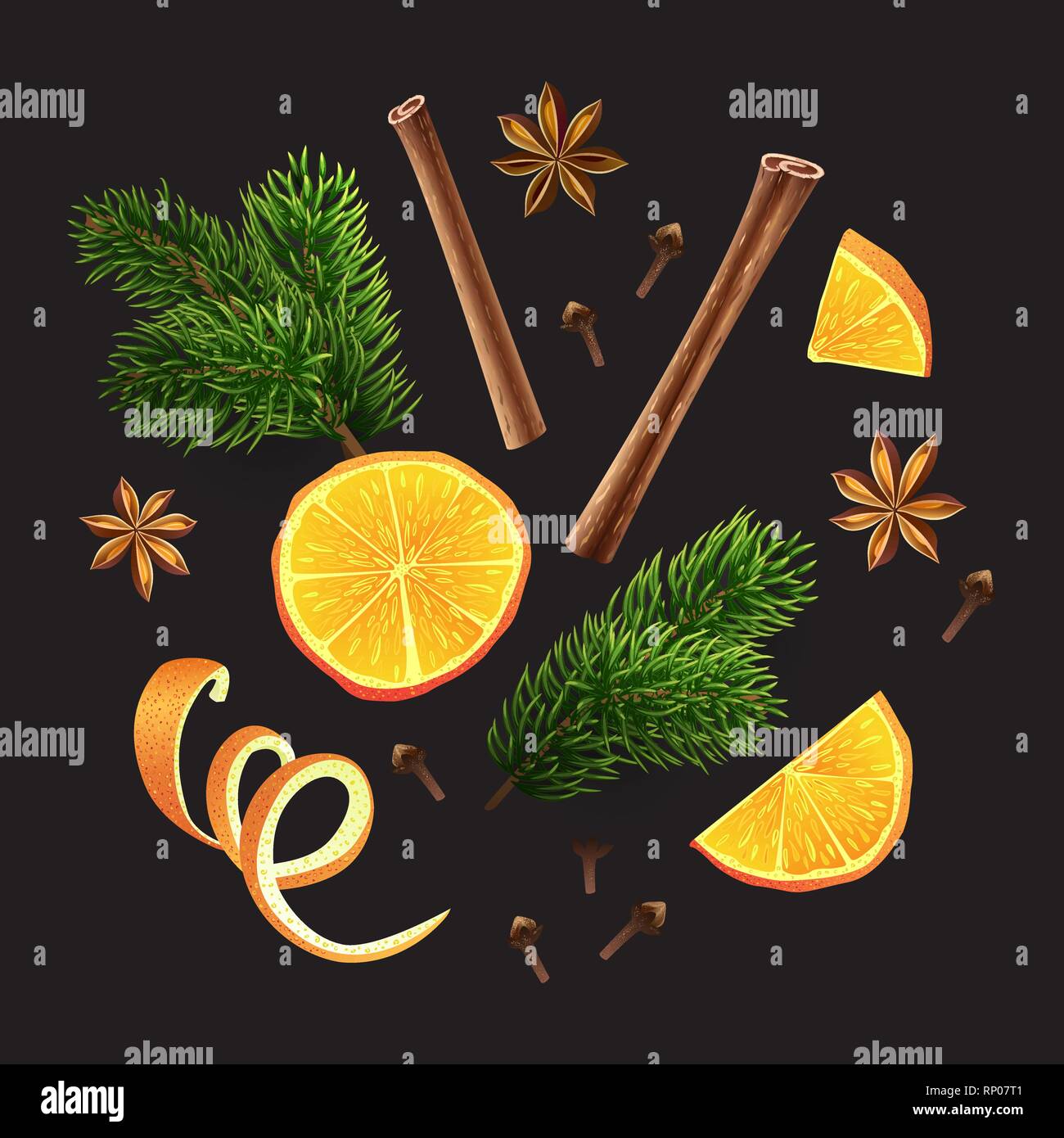 Christmas oranges Stock Vector Images - Alamy
